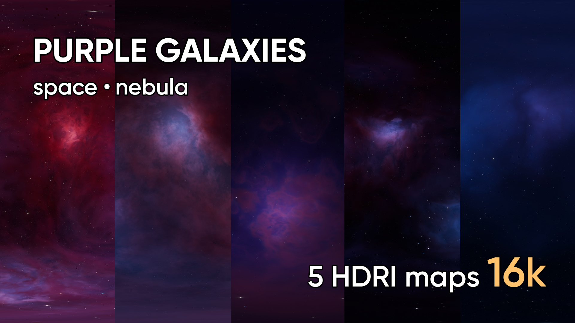 HDRI Purple Galaxy (16k) Beautiful nebula, purple and dark blue space ...