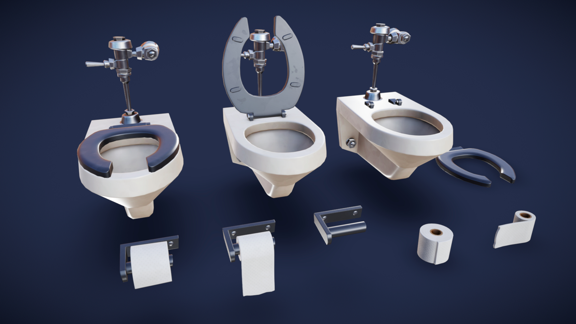 Stylized Public Toilet - Game Ready | Fab