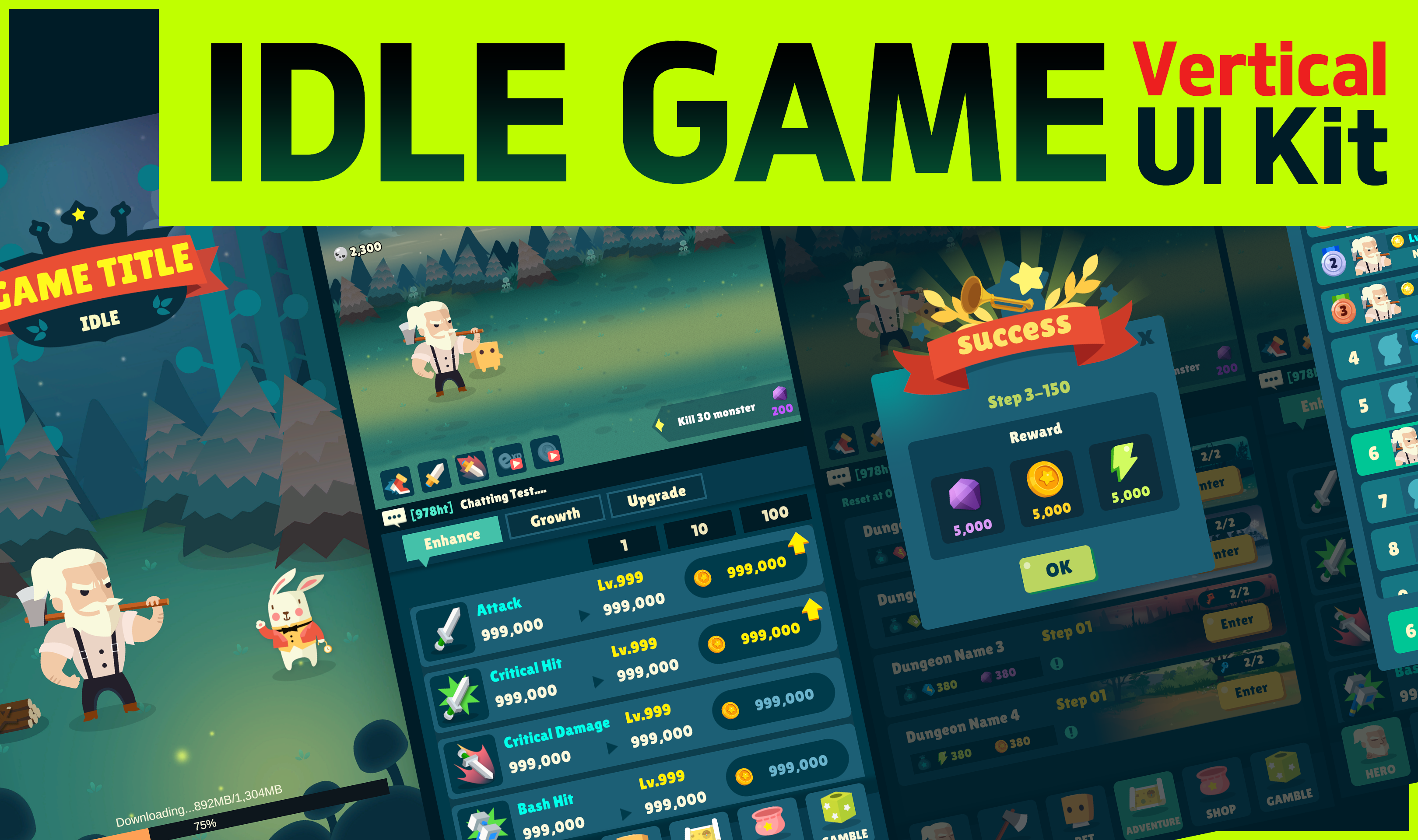 Idle Game Vertical Ui Kit | Fab