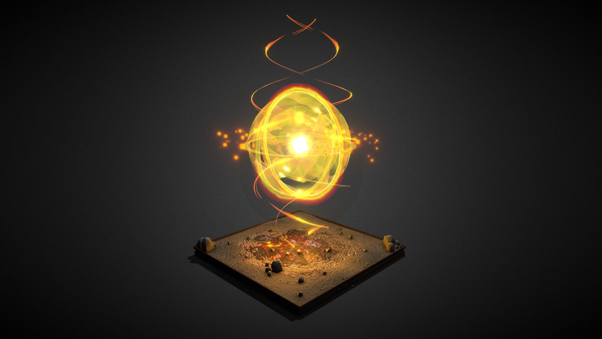 Item / Props (Orb-Orange) FPS (Model Low Poly) | Fab