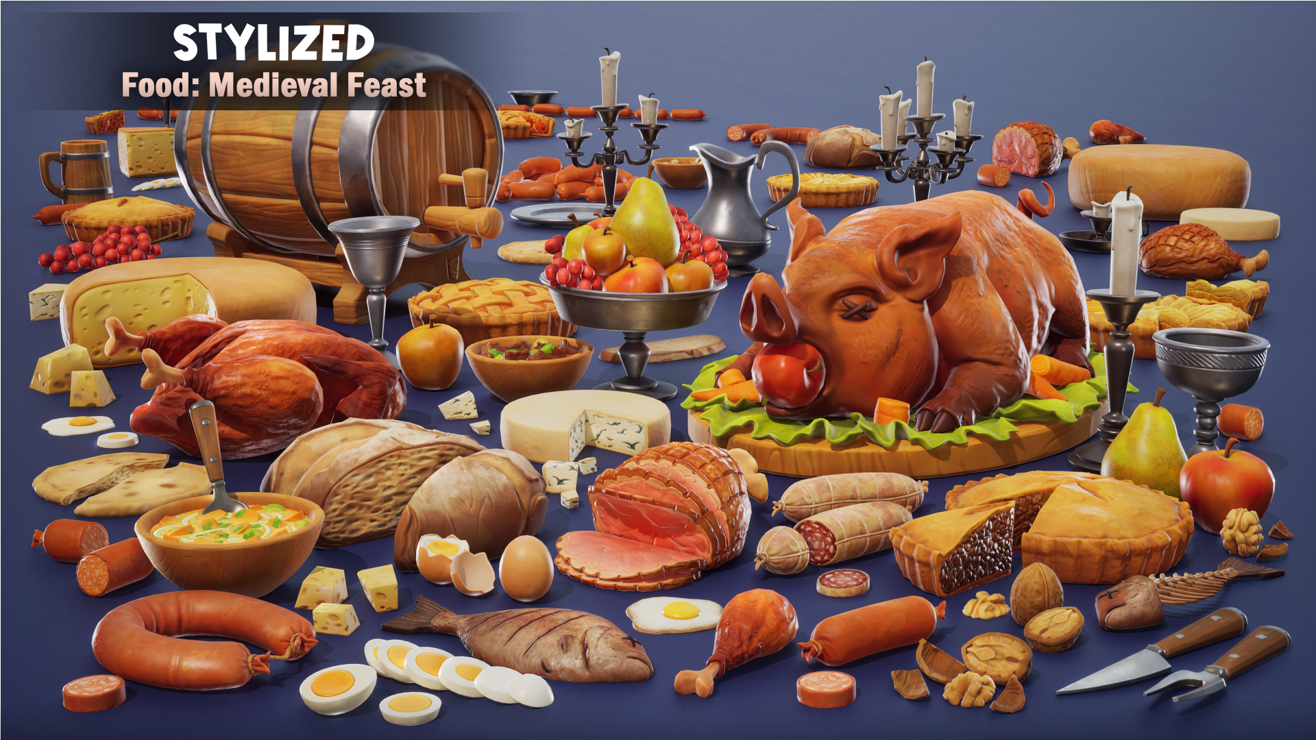 Cartoon Medieval Feast