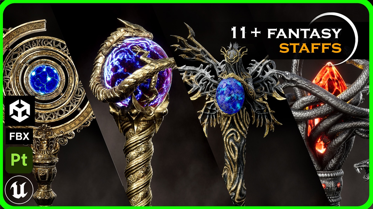 11+ Dark Fantasy Staff | Fab