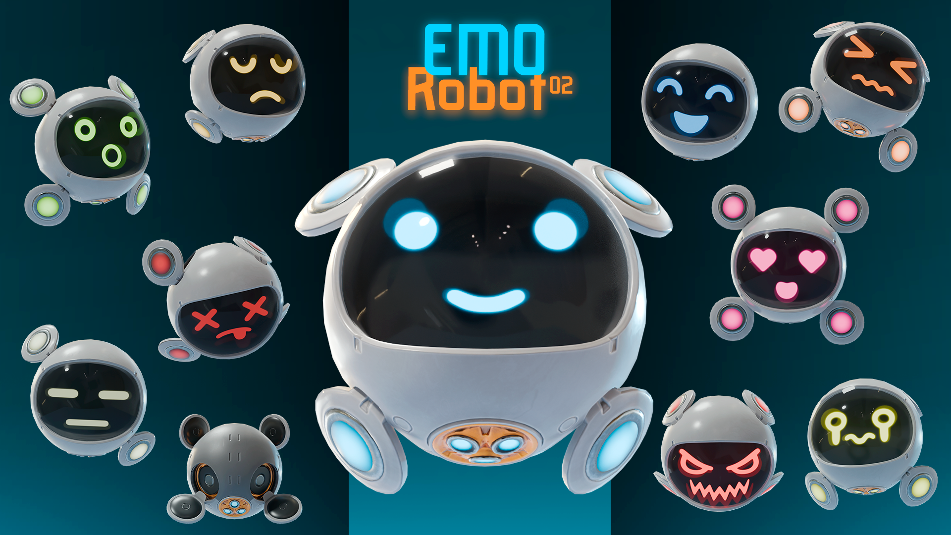 Emo Robot 02 – Cute Floating Robot Companion with Emotions | Fab