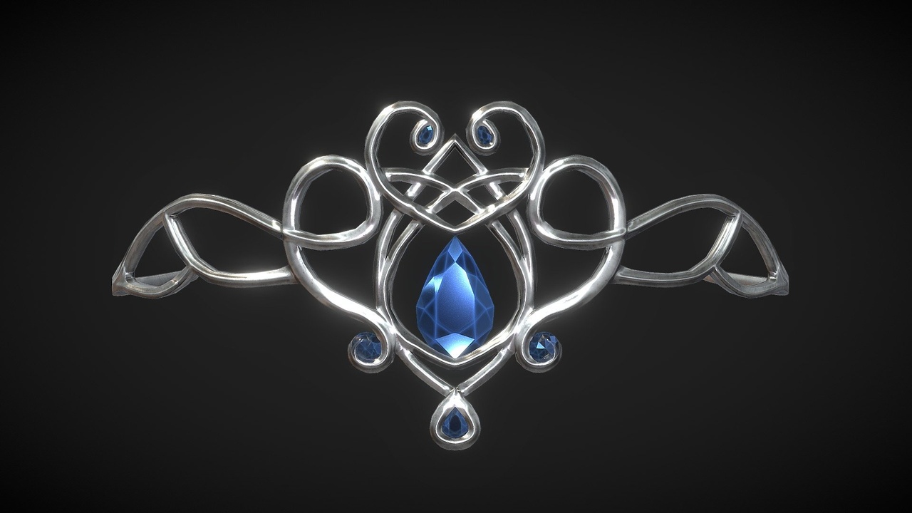 Elven Tiara Diadem Crown - Low Poly Fantasy Accessory for Games and 3D ...