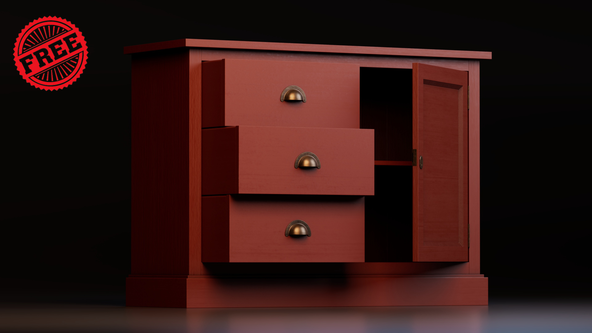 Wooden Cabinet with Drawers | Fab