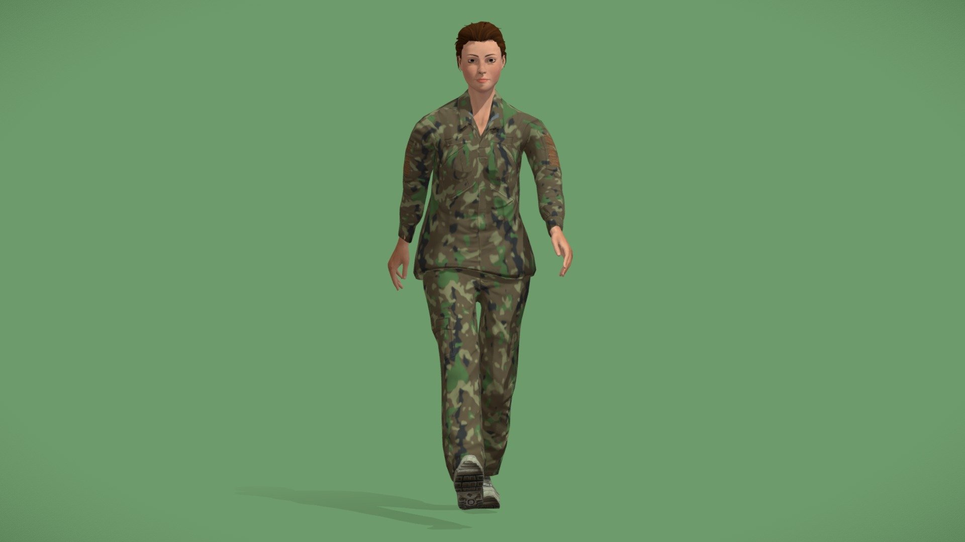 Realistic Female Army Soldier Rigged (Low Poly) | Fab