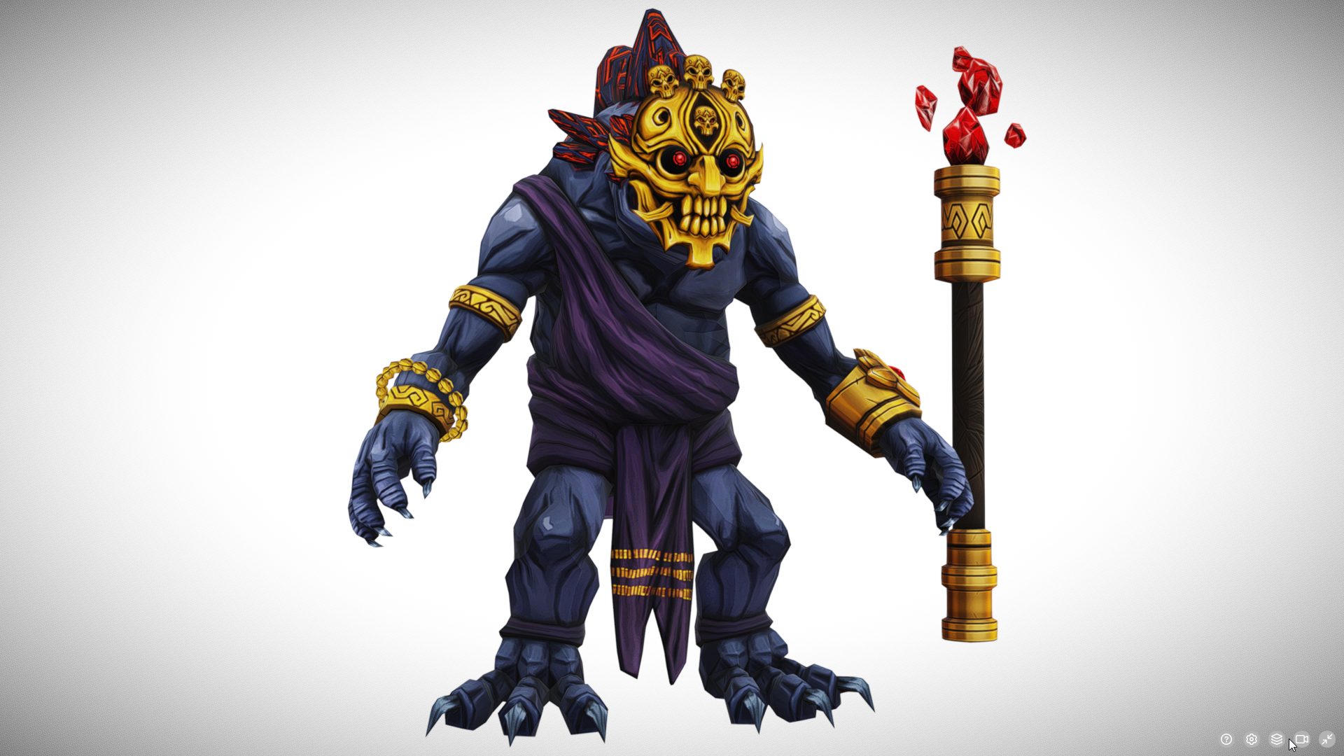 Gnome Gremlin Troll Monster Skull Golden Mask Lowpoly | Fab