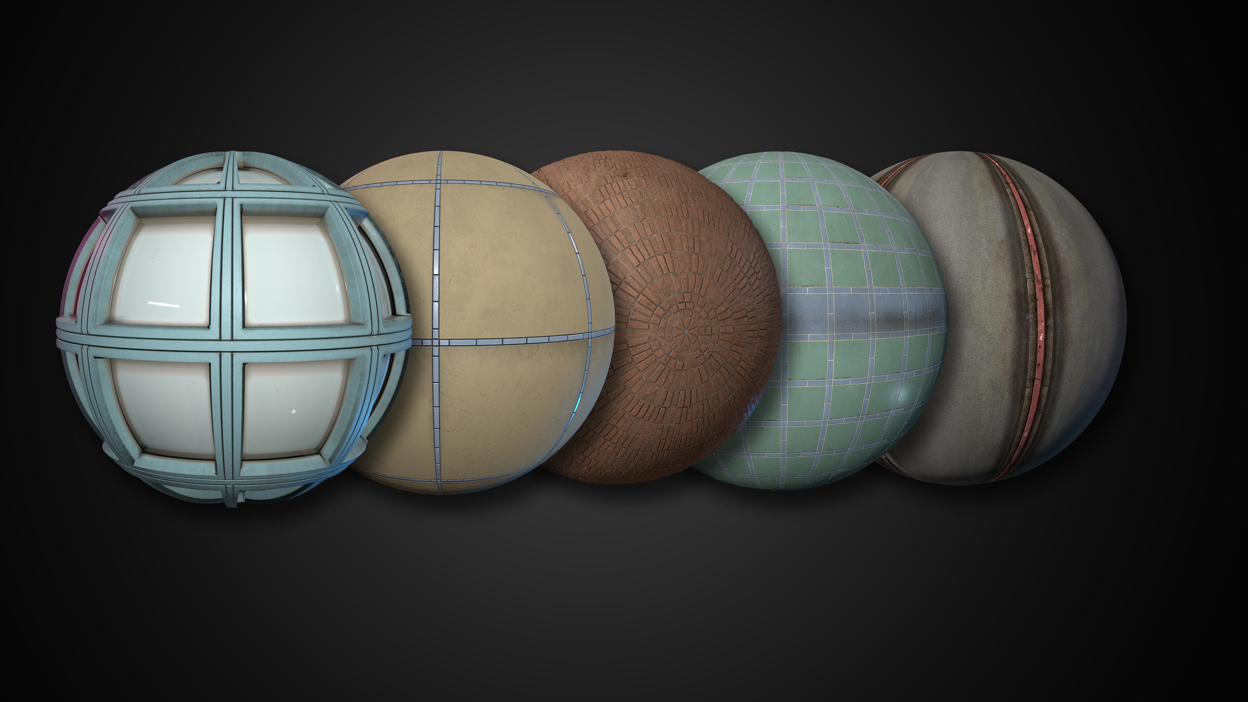 Tileable textures of ground, road, wall and window for city. | Fab