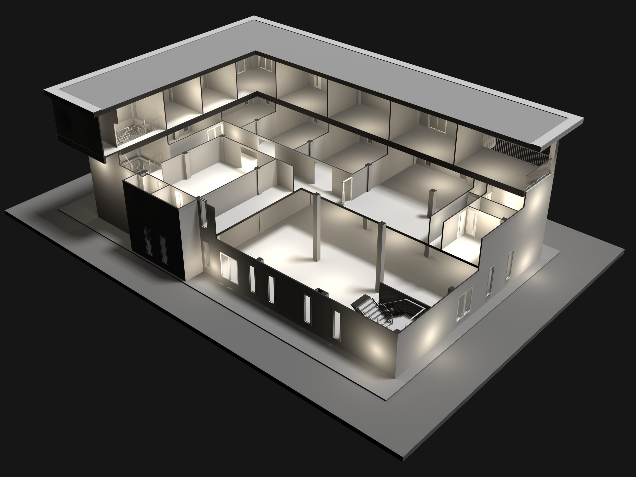 Home office in cutaway section 25-09 | Fab