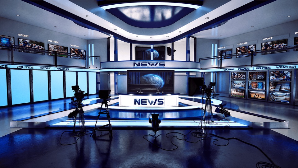 News Tv Studio News TV Studio Set Virtual Green Screen Background