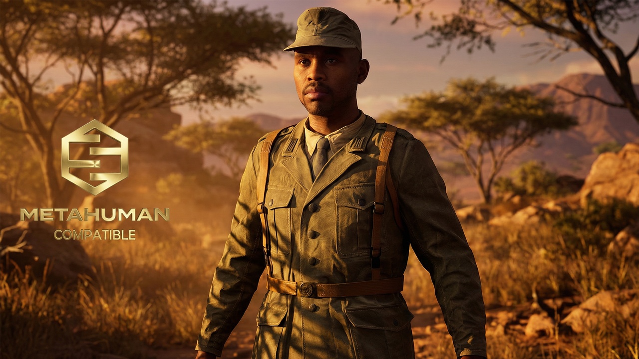 Desert Patrol Military Uniform with Structured Field Jacket Cap and ...