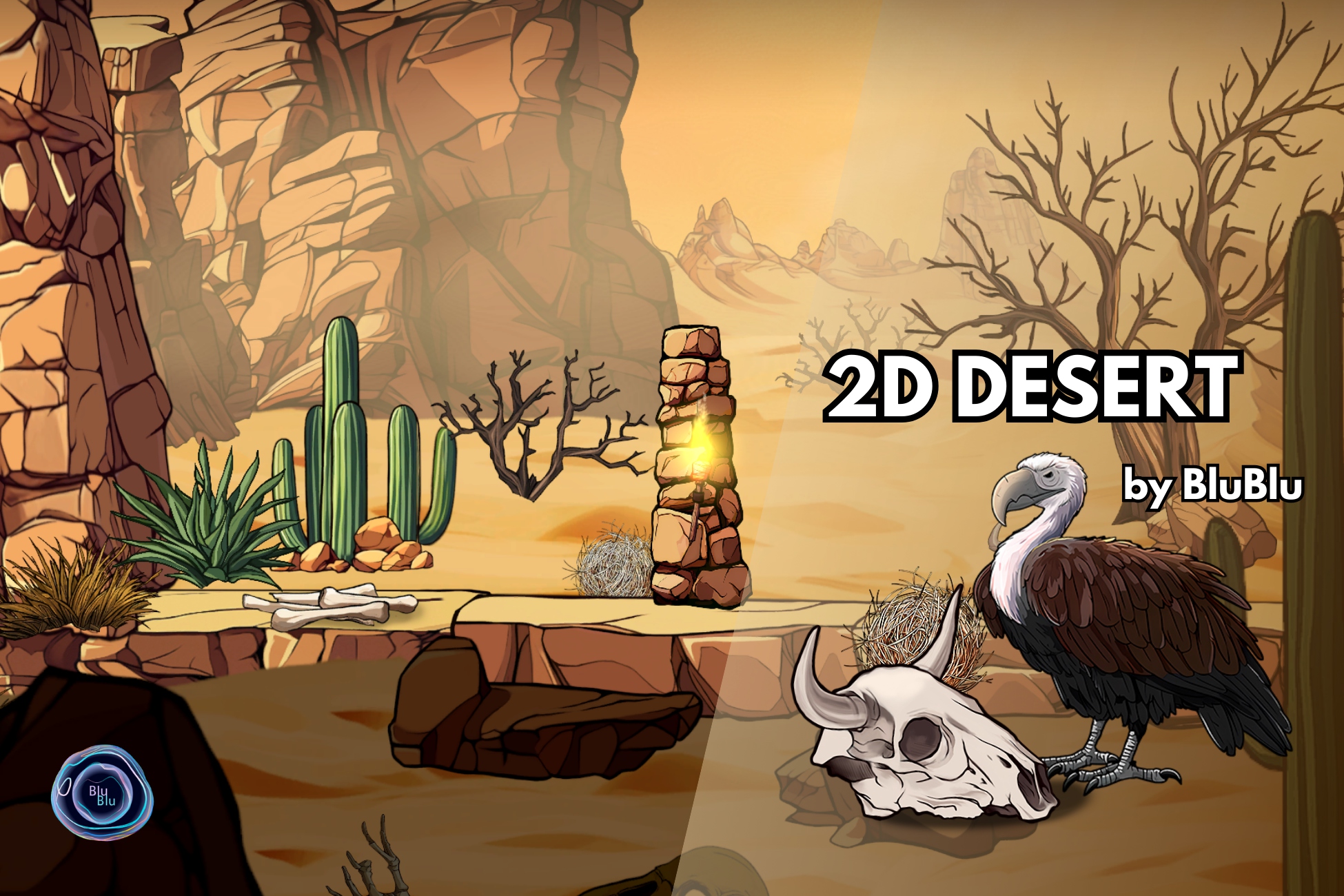 2D Plaformer Desert | Fab