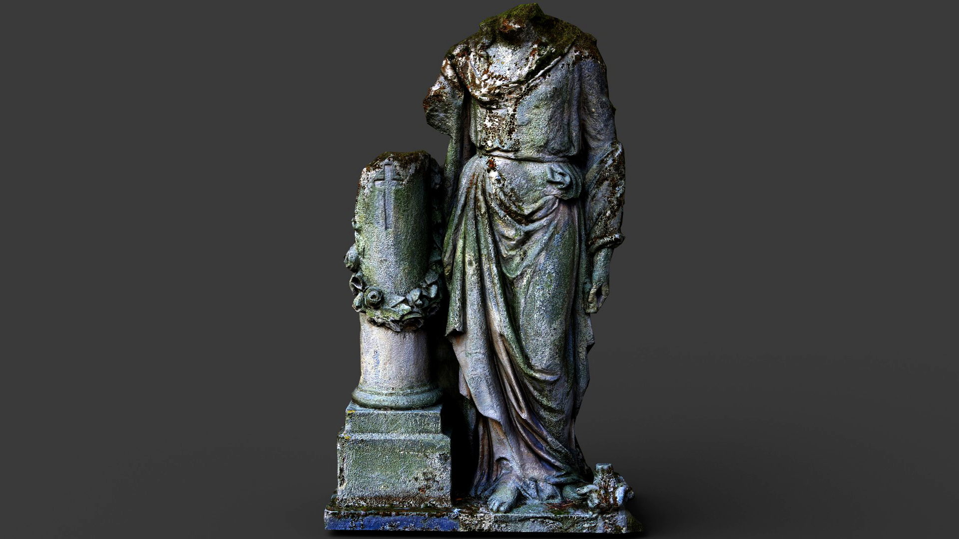 ancient destroyed mossy stone monument ruin PBR photogrammetry | Fab