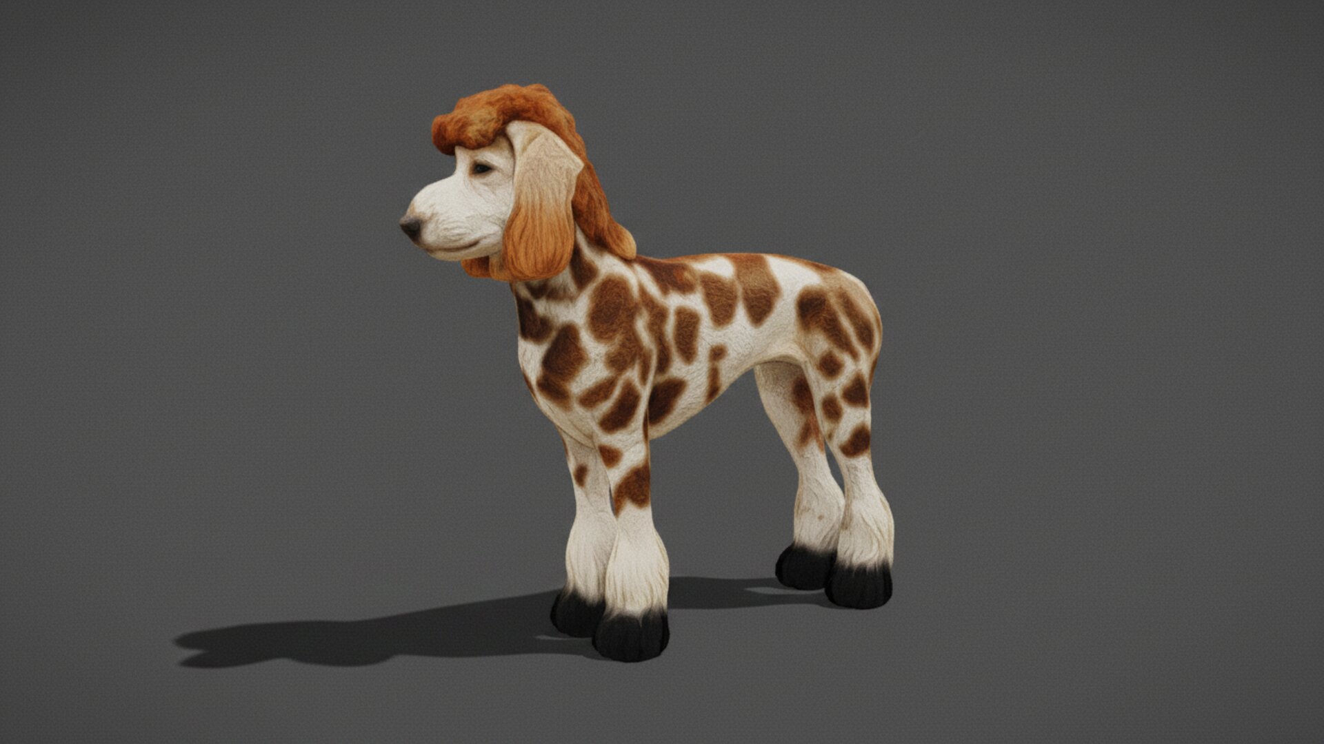 Giraffe-Patterned Poodle 3D Model (With LOD) | Fab