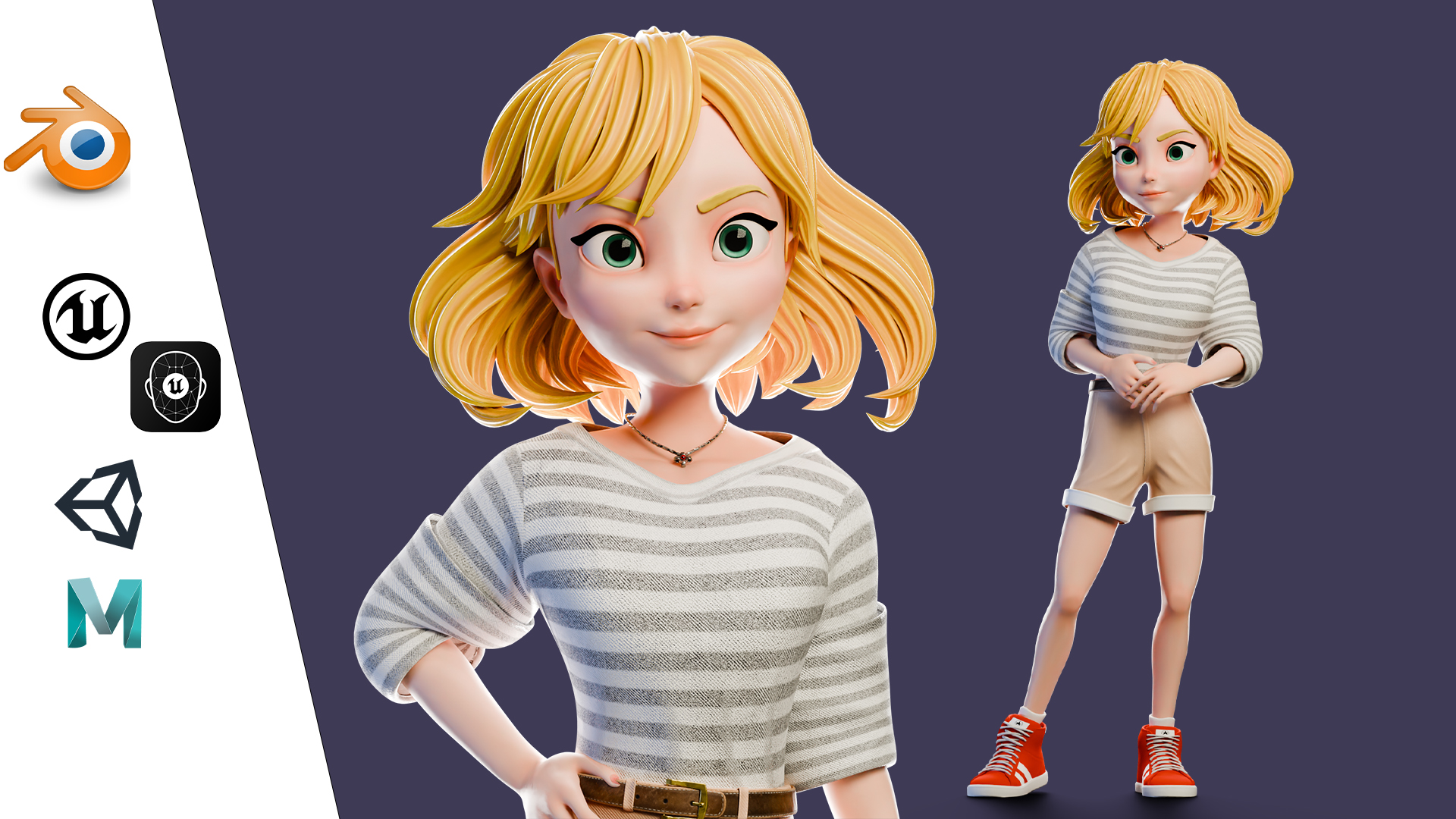 Cartoon Girl Rigged | Fab