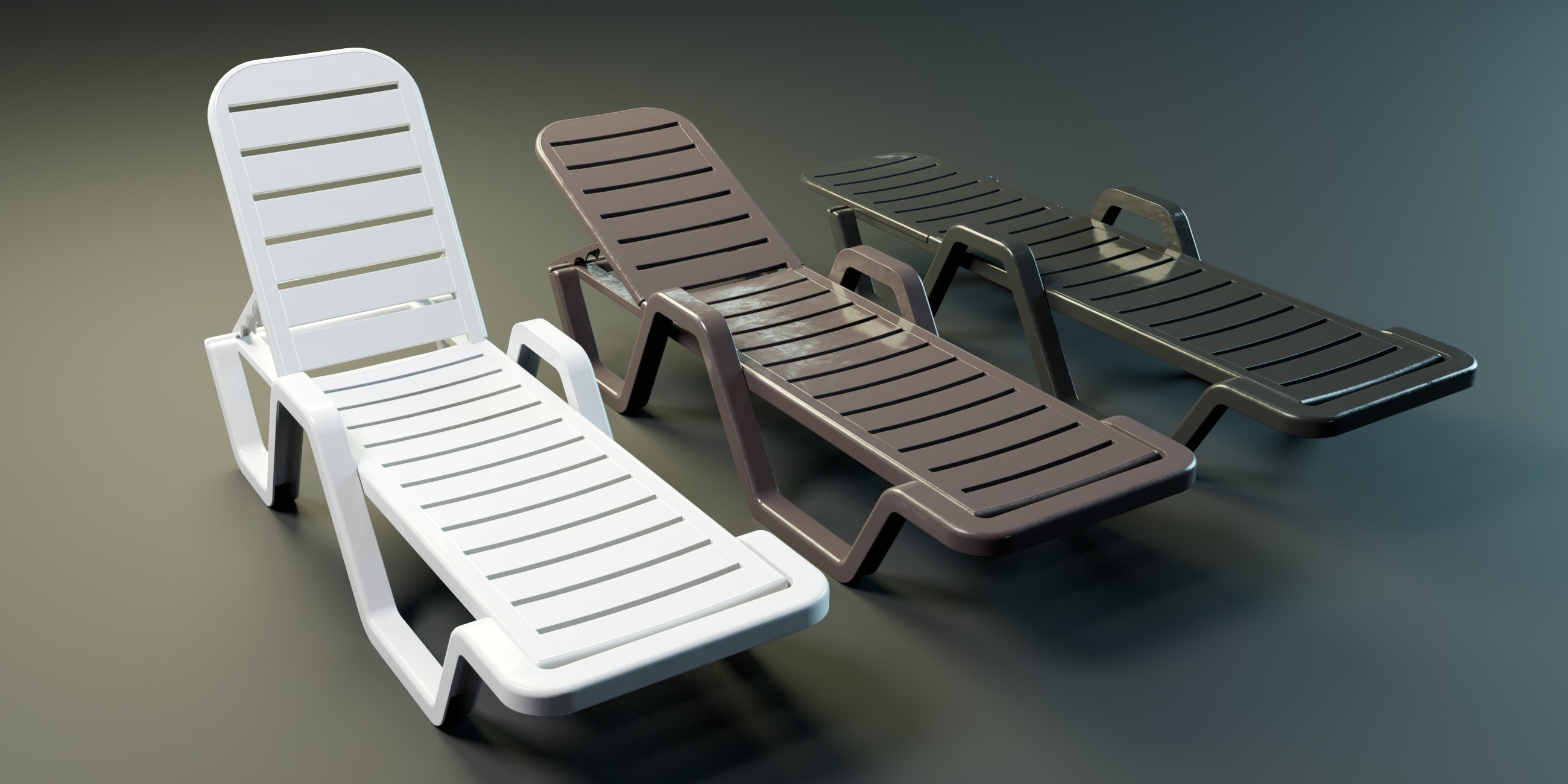 Plastic Sun Lounger PBR Fab
