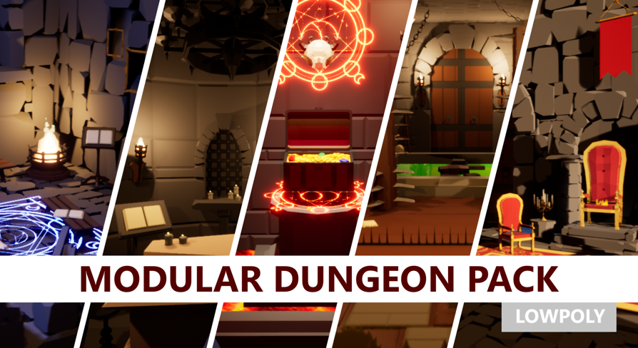 LowPoly Pack - Modular Dungeon Pack | Fab