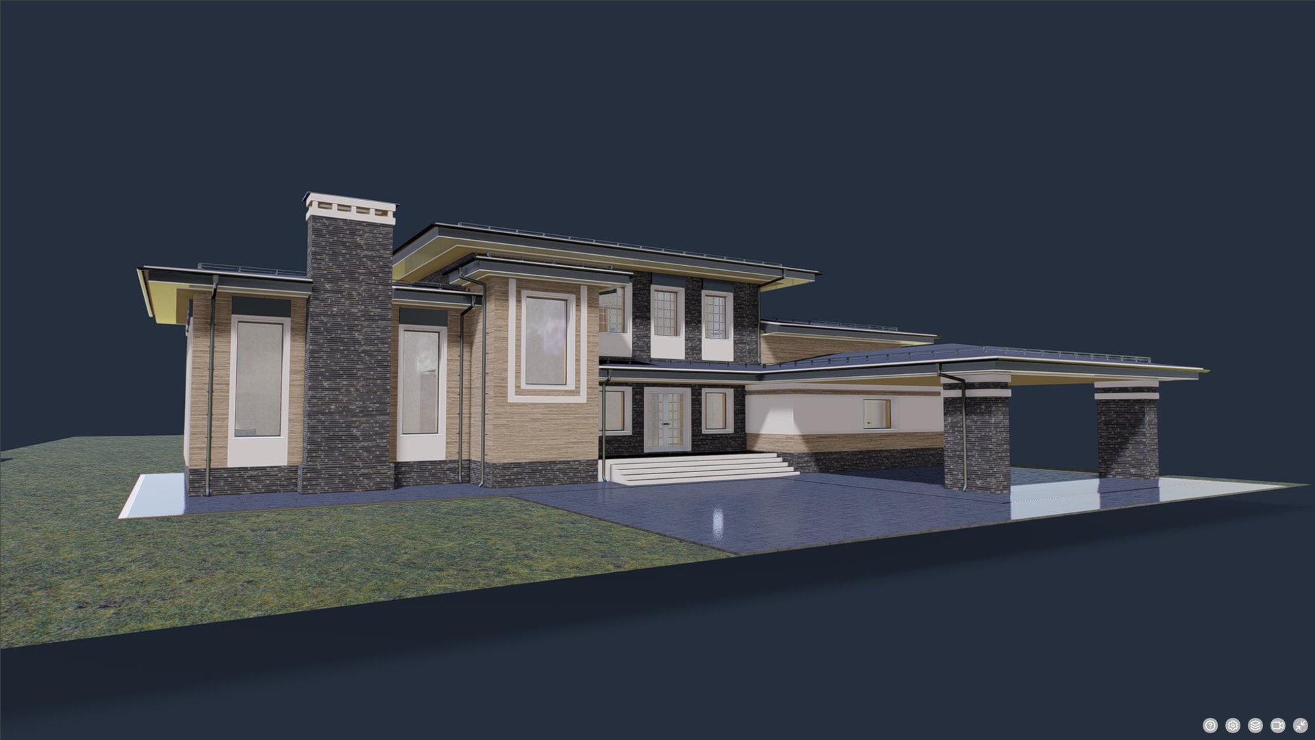 Frank Lloyd Wright Interior Renderings