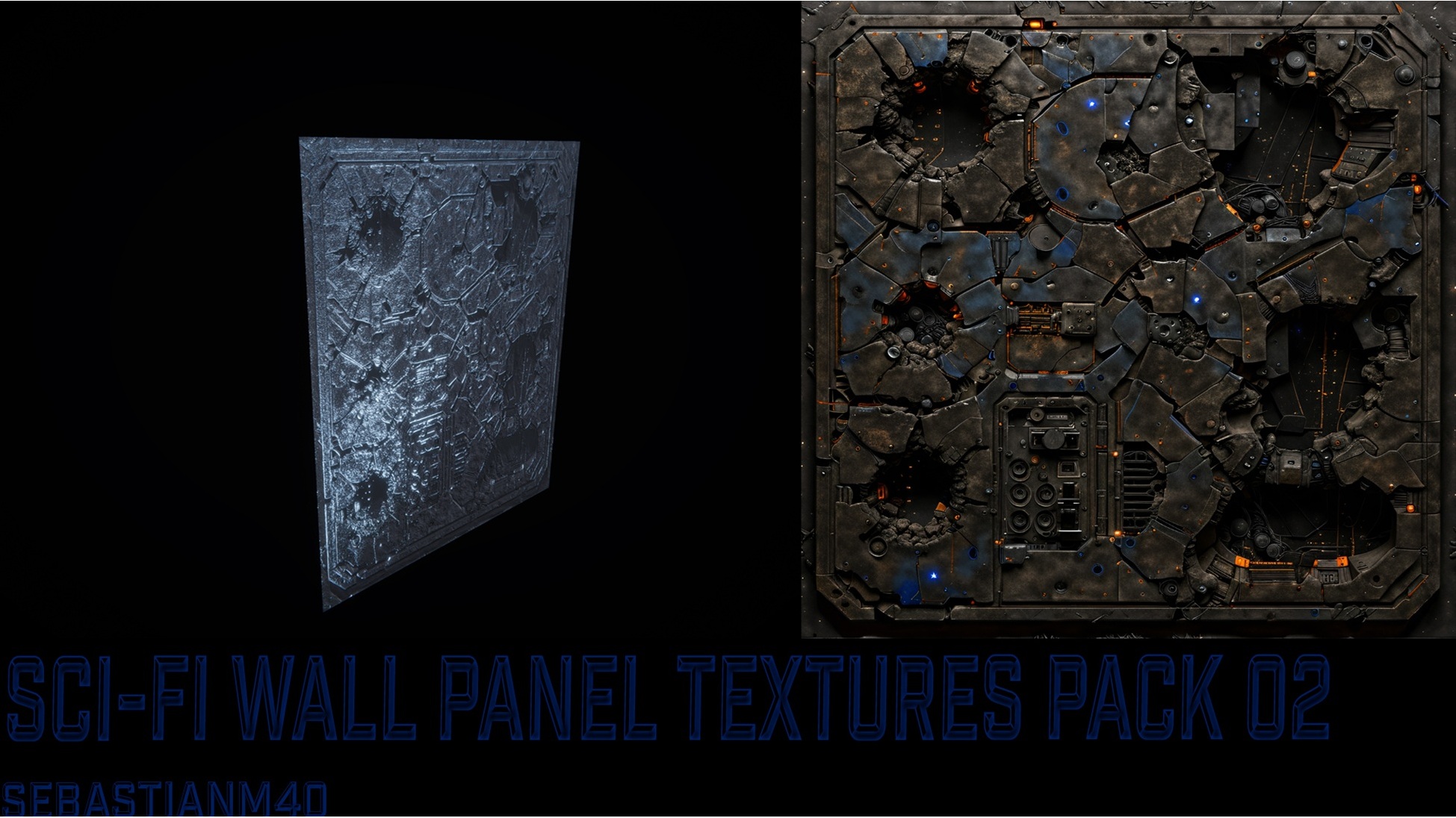 Sci-Fi Wall Panel Textures Pack 02 | Fab