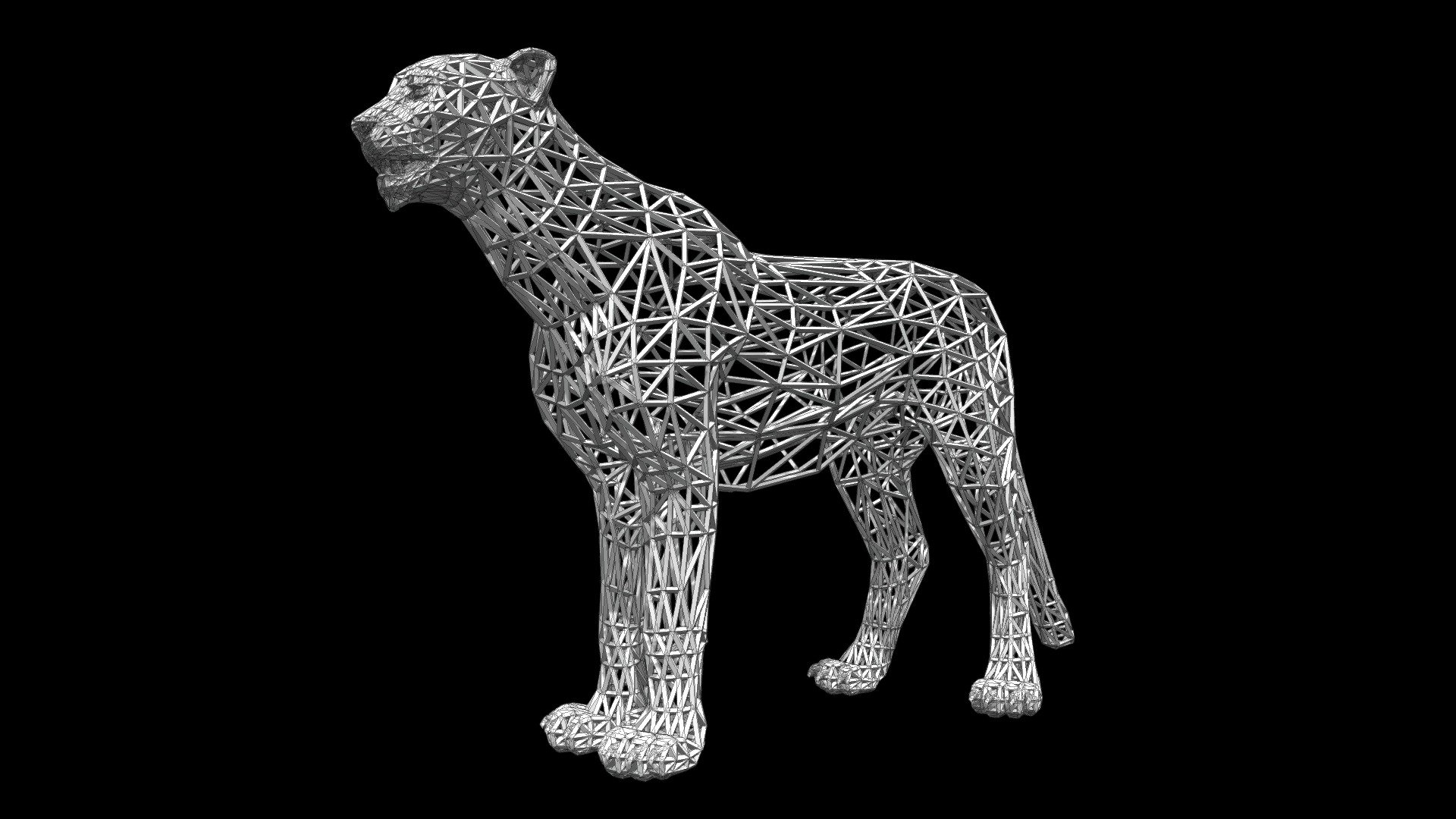 Digital Leopard Dark Wireframe 94,000+ Spotted Animal Stock