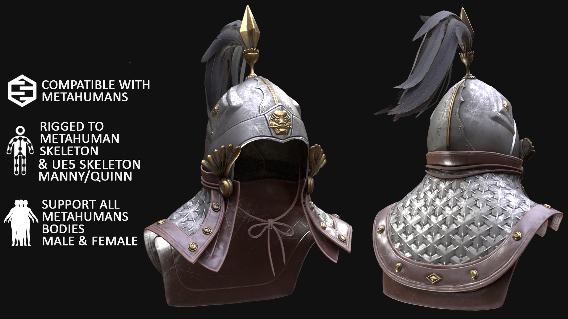 3D Ancient Empire Helmet Model For Metahuman & UE5 Skeletons - Rigged | Fab