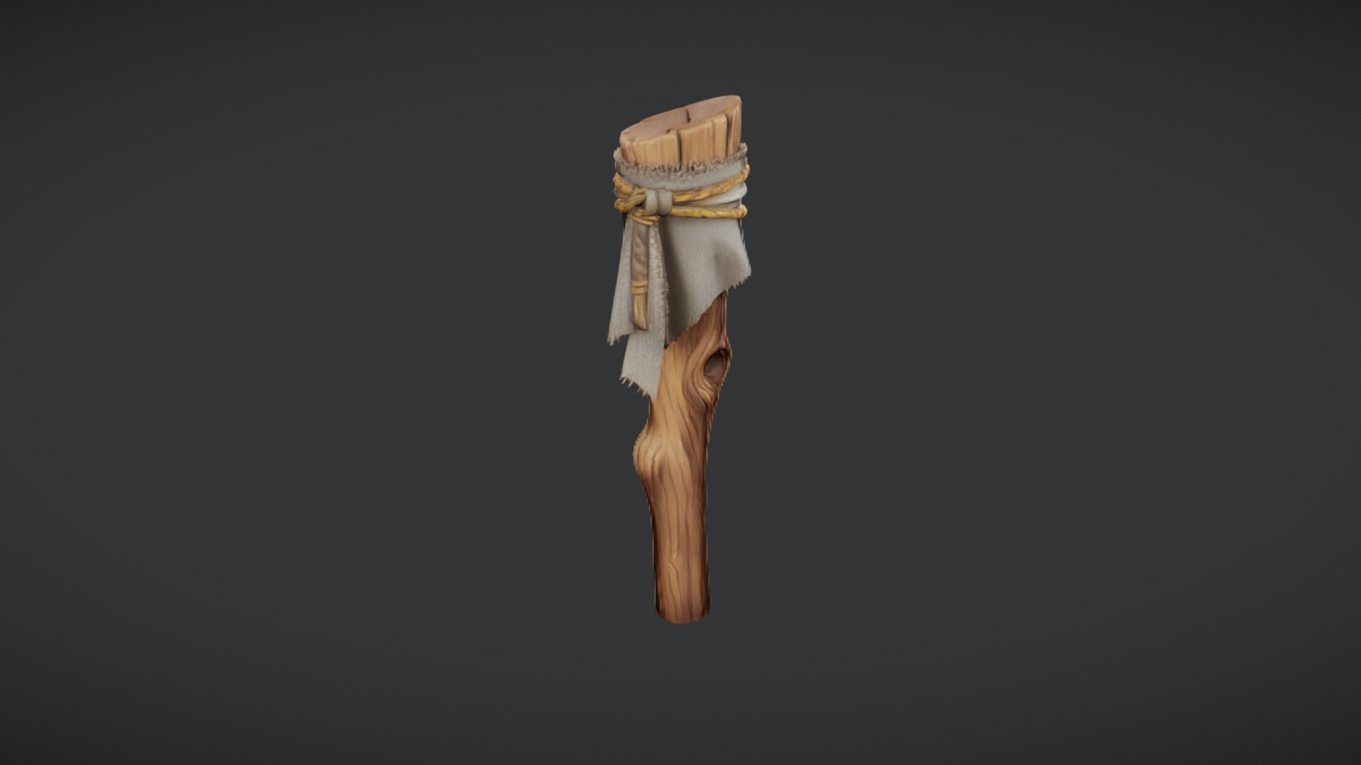 Wooden staff with cloth and rope | Fab