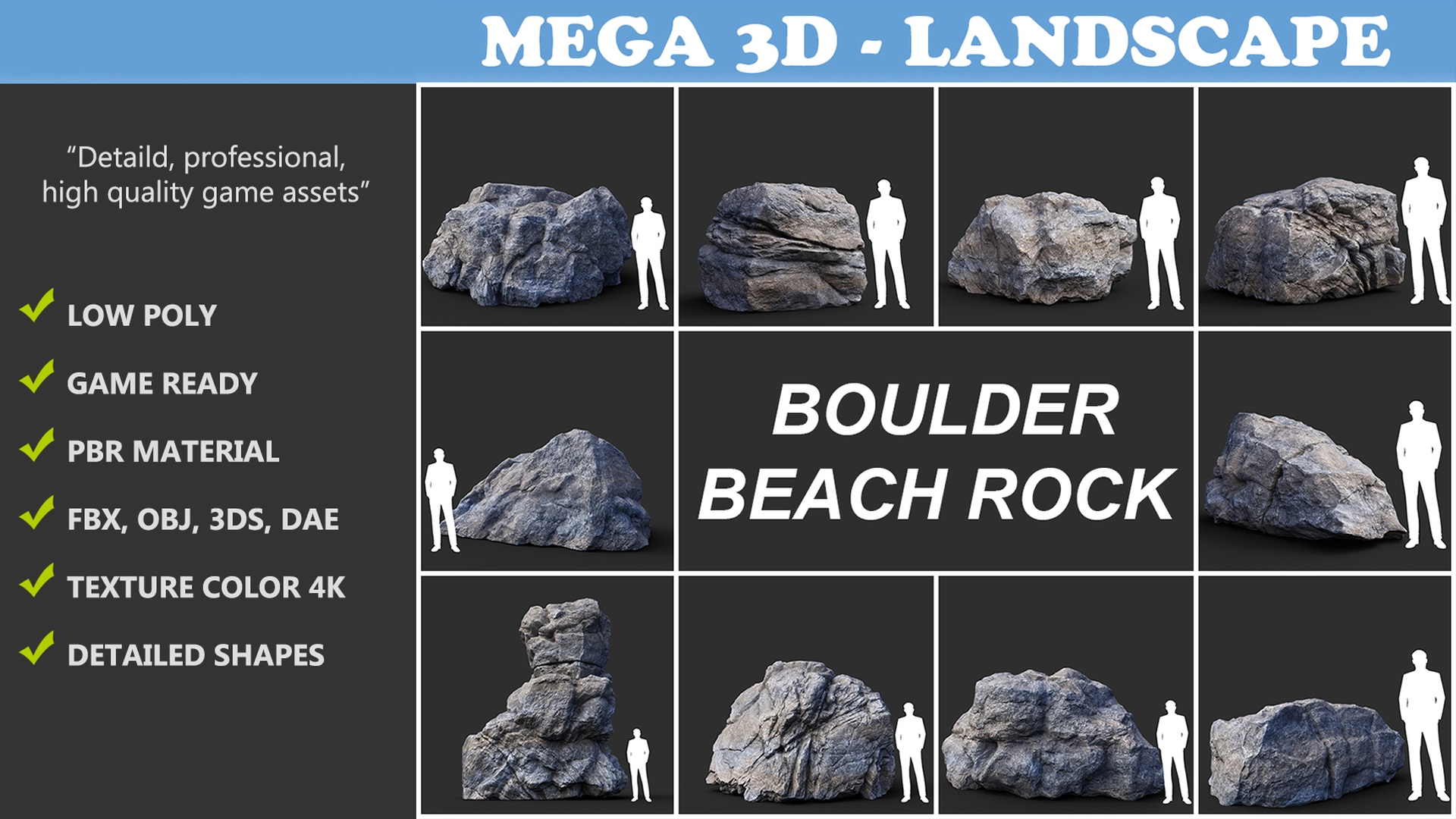 Gray Boulder Beach Rock Collection 210110 low | Fab