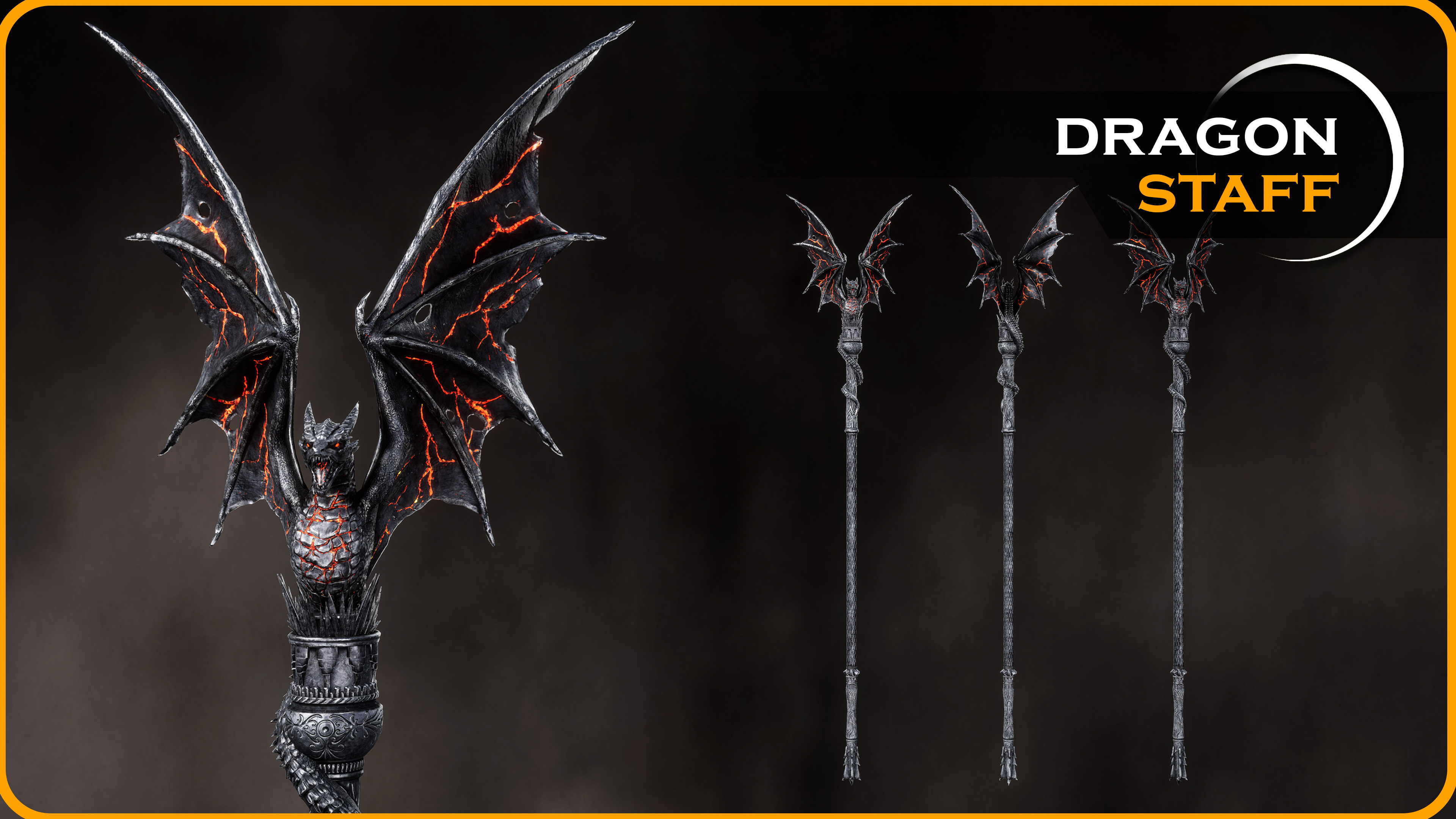 Dragon Staff - Dark Fantasy Magic staff | Fab