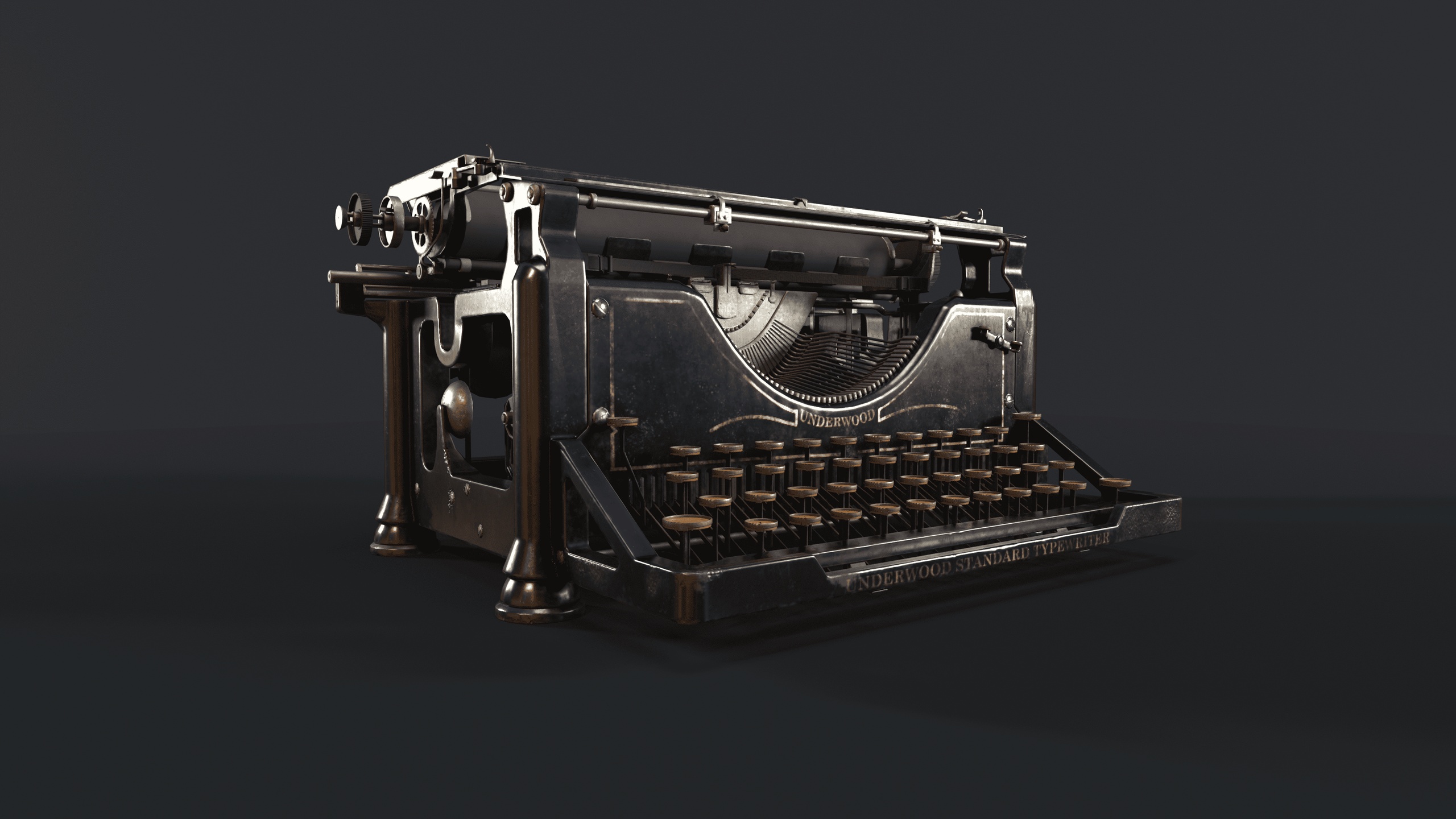 Vintage Underwood Typewriter – Game-Ready 3D Model (High & Low Poly) | Fab