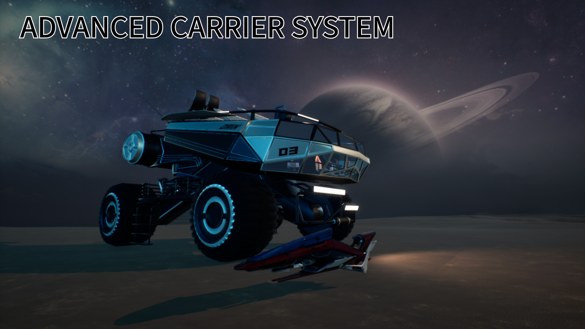 Sci-Fi Explorer Rover: Advanced Carrier & Hover Bike System | Fab