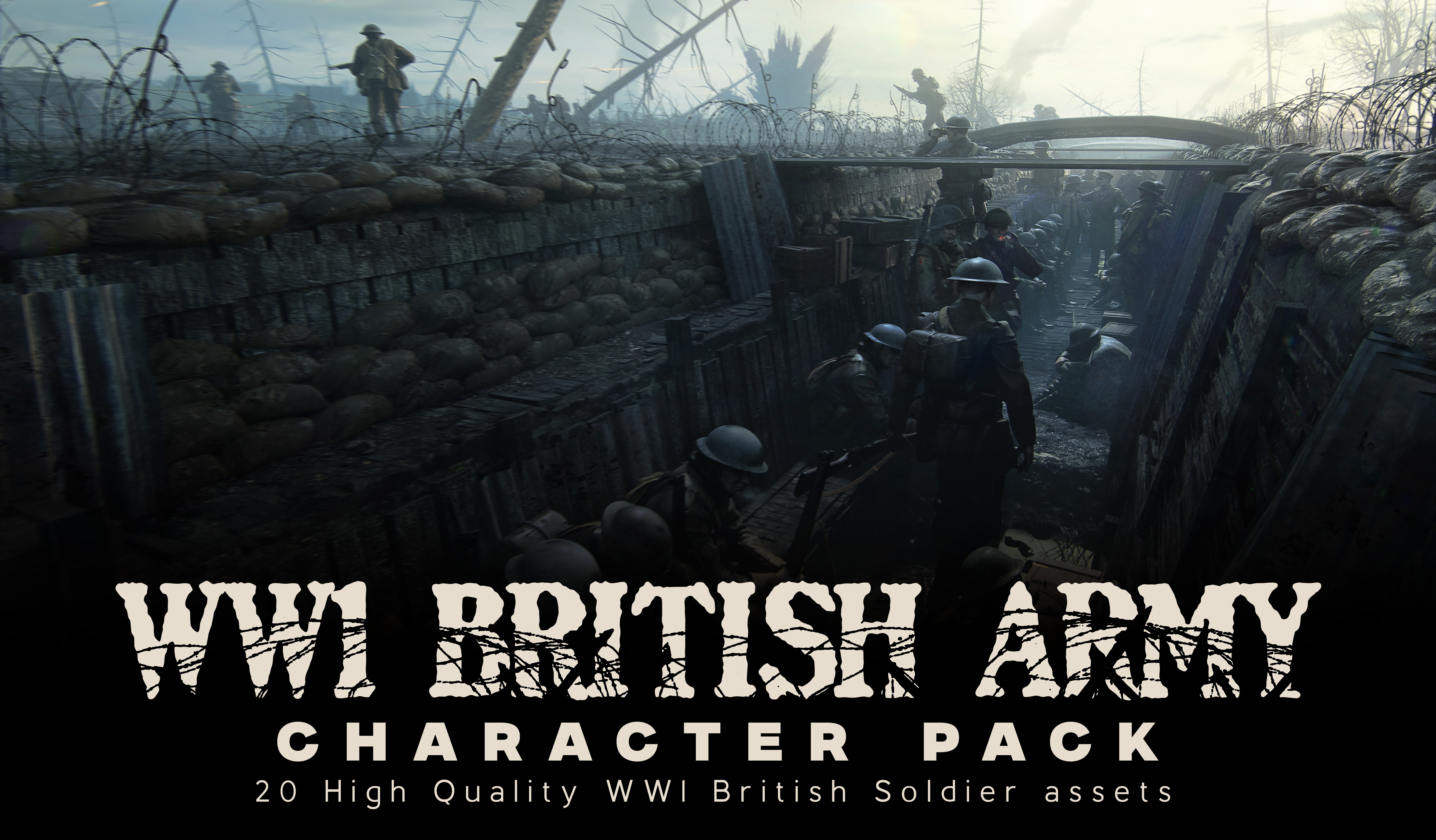 WWI British Soldiers – Historic Modular Character Asset Pack | Fab