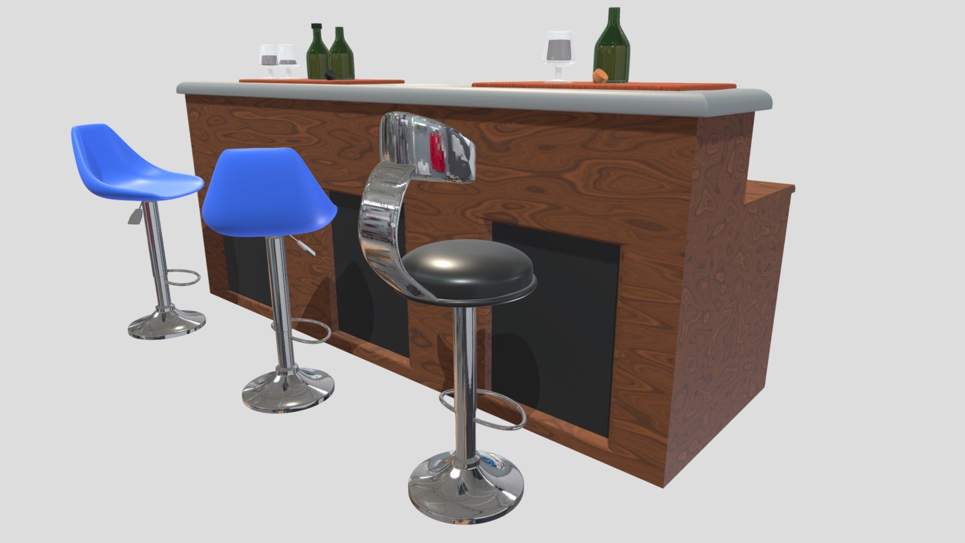 Bar Cabinet And Chairs | Fab