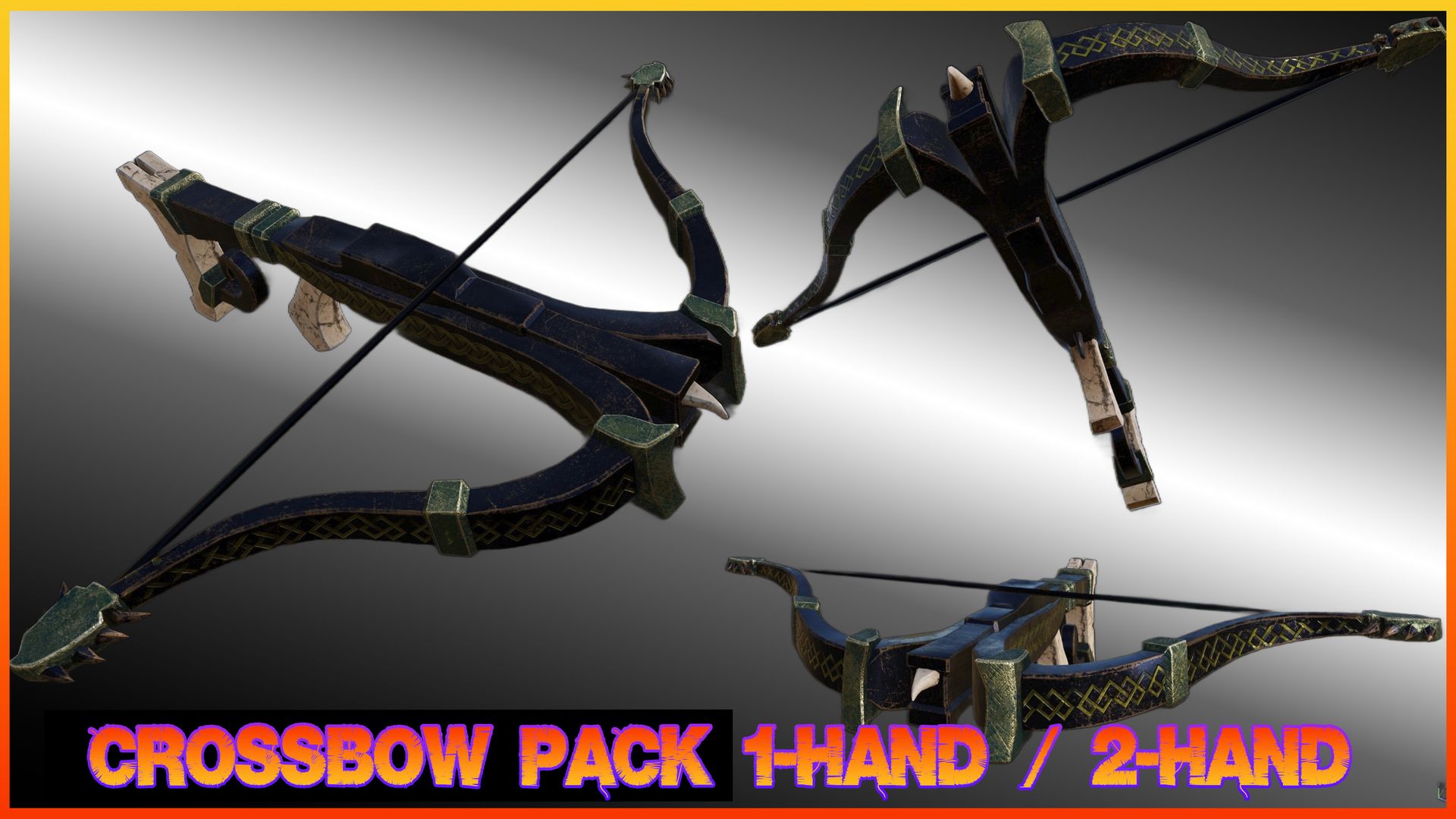Animated Crossbow Pack - 1 Hand and 2 Hands | Fab