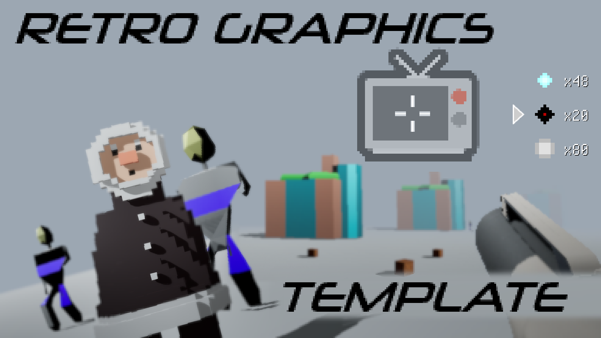 Retro Graphics Template for Low-Res Old School / Early 3D Visuals | Fab
