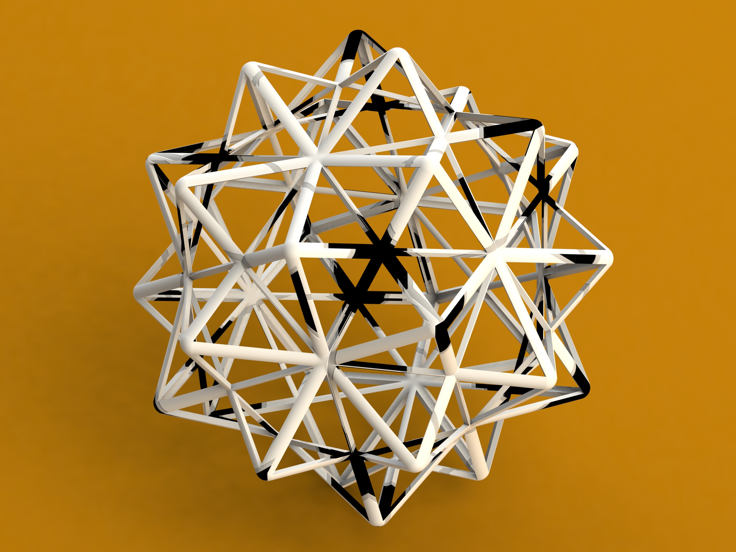 Wireframe Shape Compound of Five Octahedra | Fab