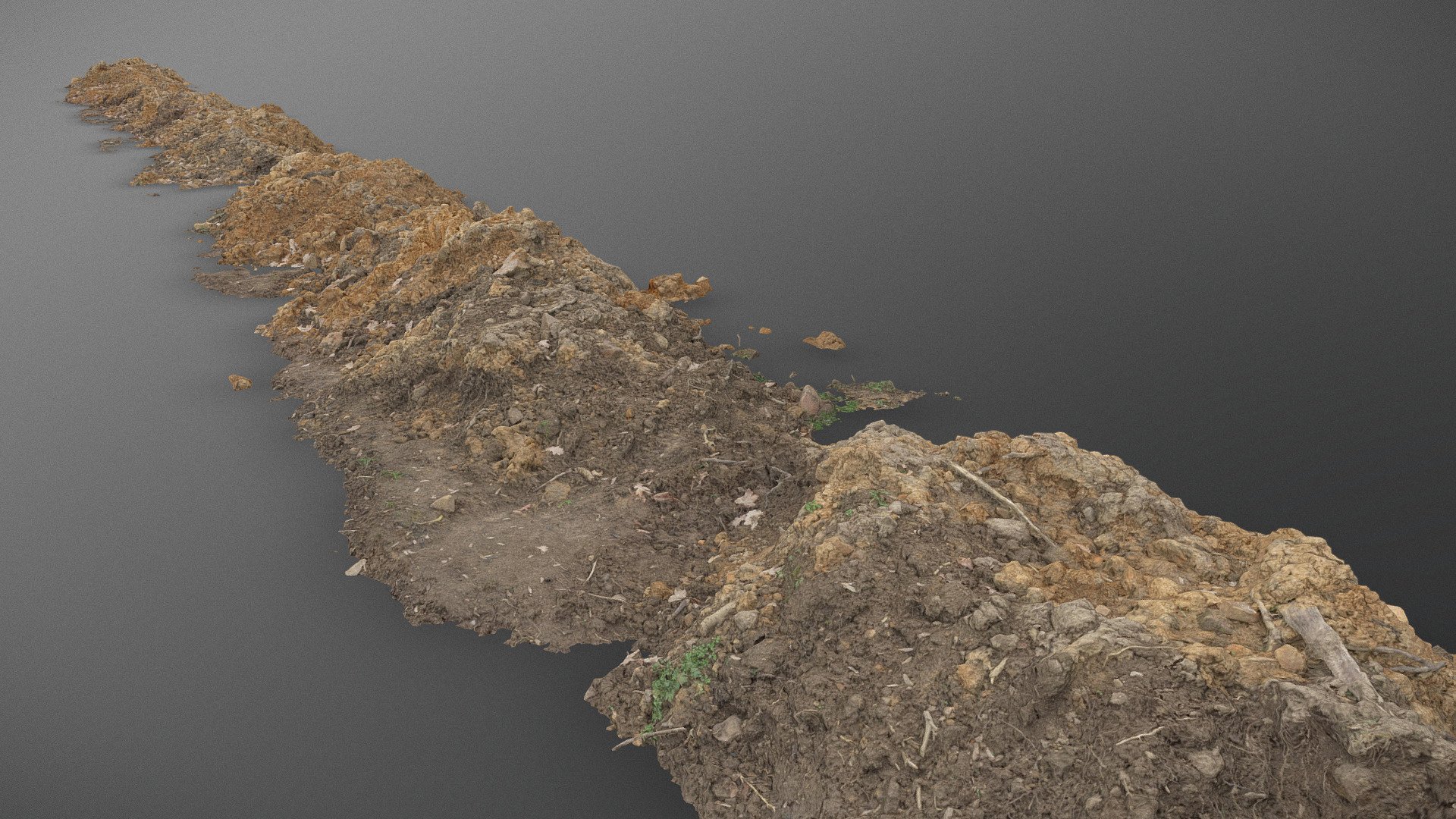 Long clay dirt pile | Fab