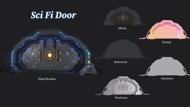 Sci Fi Door Polycount Tor "Snefer" Frick´s Art : Finished Scifi Door