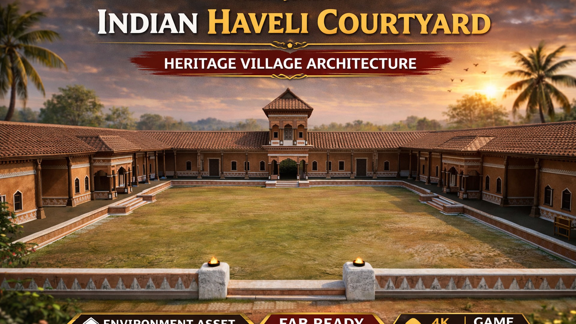 Traditional Indian Haveli Courtyard – Heritage Village Architecture | Fab