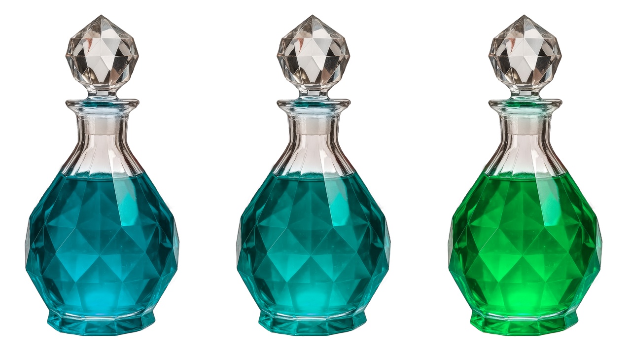 4K Magic UI Icons — 13 Faceted Crystal Flasks (4096px Transparent PNG ...