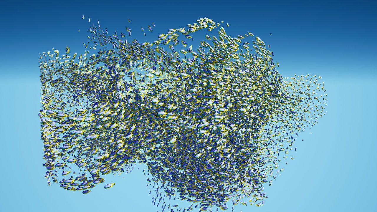 Advanced Flock System – Multithreaded Fish AI and Reactive School Behavior