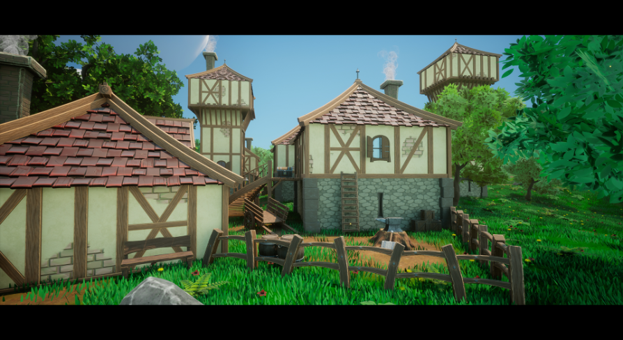 STYLIZED MEDIEVAL VILLAGE