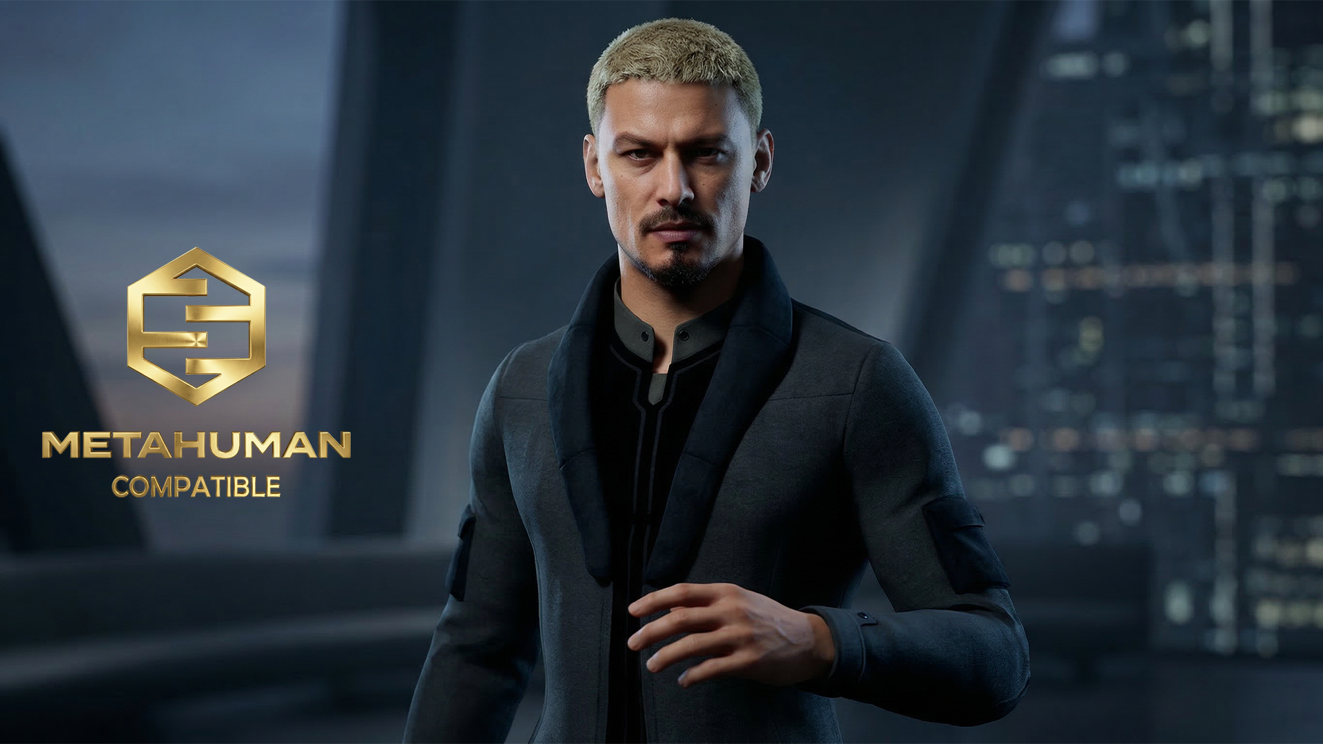 Futuristic Executive Command Jacket with Structured Collar and Sleek ...
