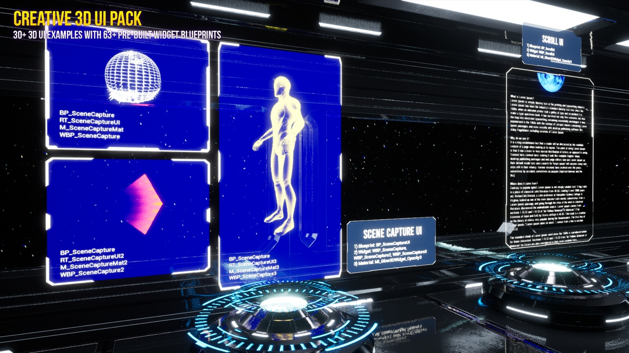 Interactive and Customizable 3D UI Pack