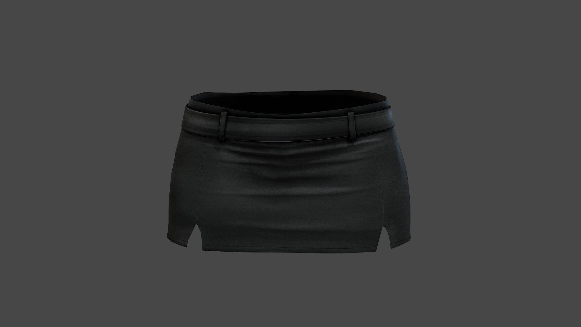 Female Front Slits Black Sexy Mini Skirt with Belt | Fab