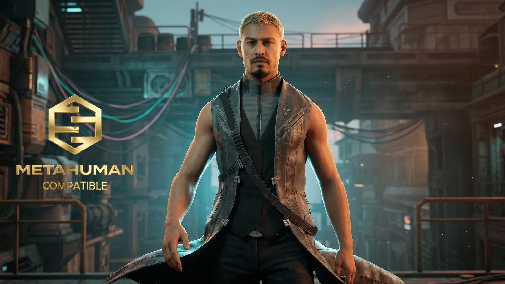Futuristic Sleeveless Tactical Vest with Asymmetric Harness and Long ...