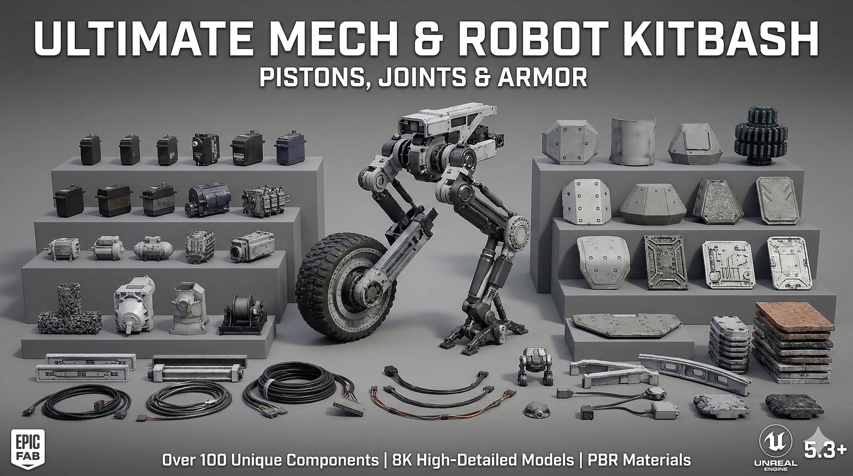 Ultimate Mech & Robot Kitbash - Pistons, Joints & Armor | Fab