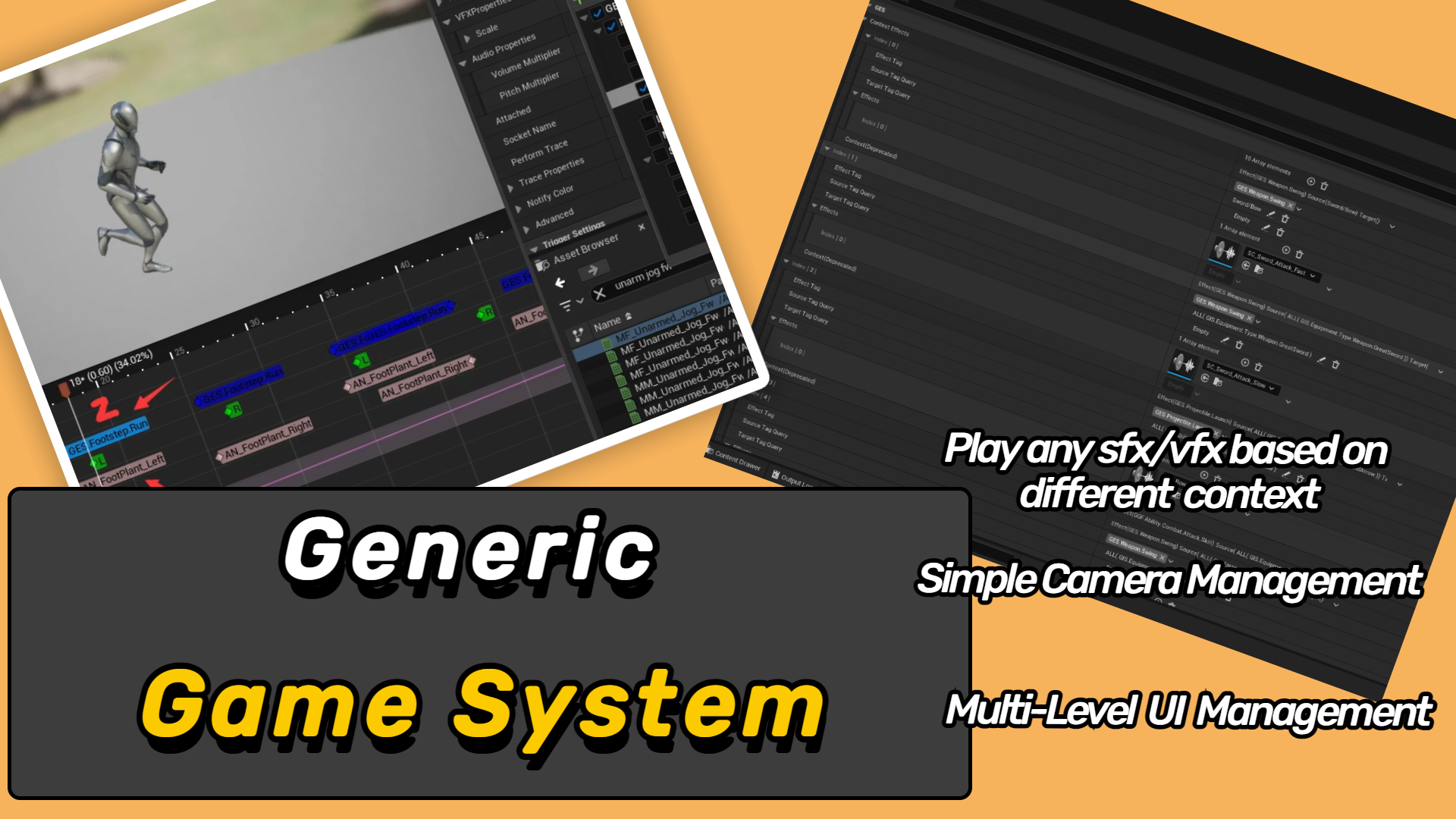 Generic Game System - Reusable functionality for Sfx/Vfx, Camera and UI.