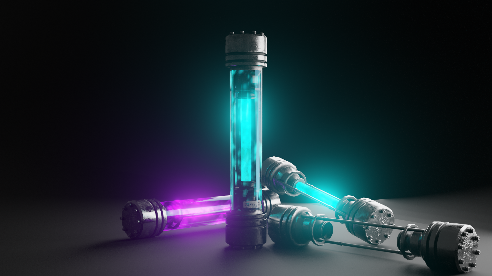 Fusion Energy Cell Vial - SciFi - 2 Texture Variants - 4 Models | Fab