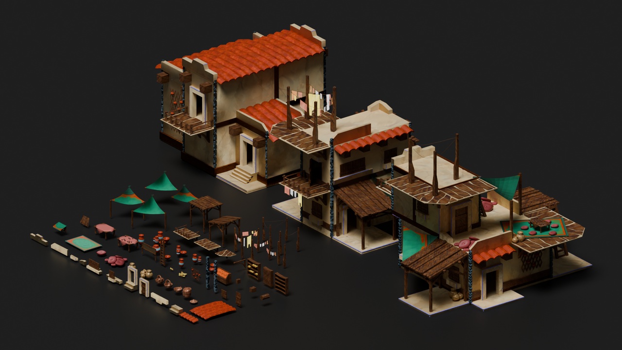 Modular and Decorative Object Pack stylized | Fab