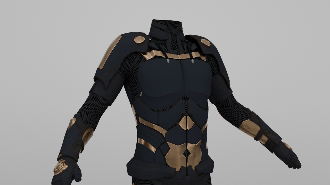 Dark Gold Composite Armor | metahuman clothing | Fab